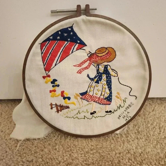 Accents | Vintage Holly Mobbie Embroidered Picture 1976 America Girl ...